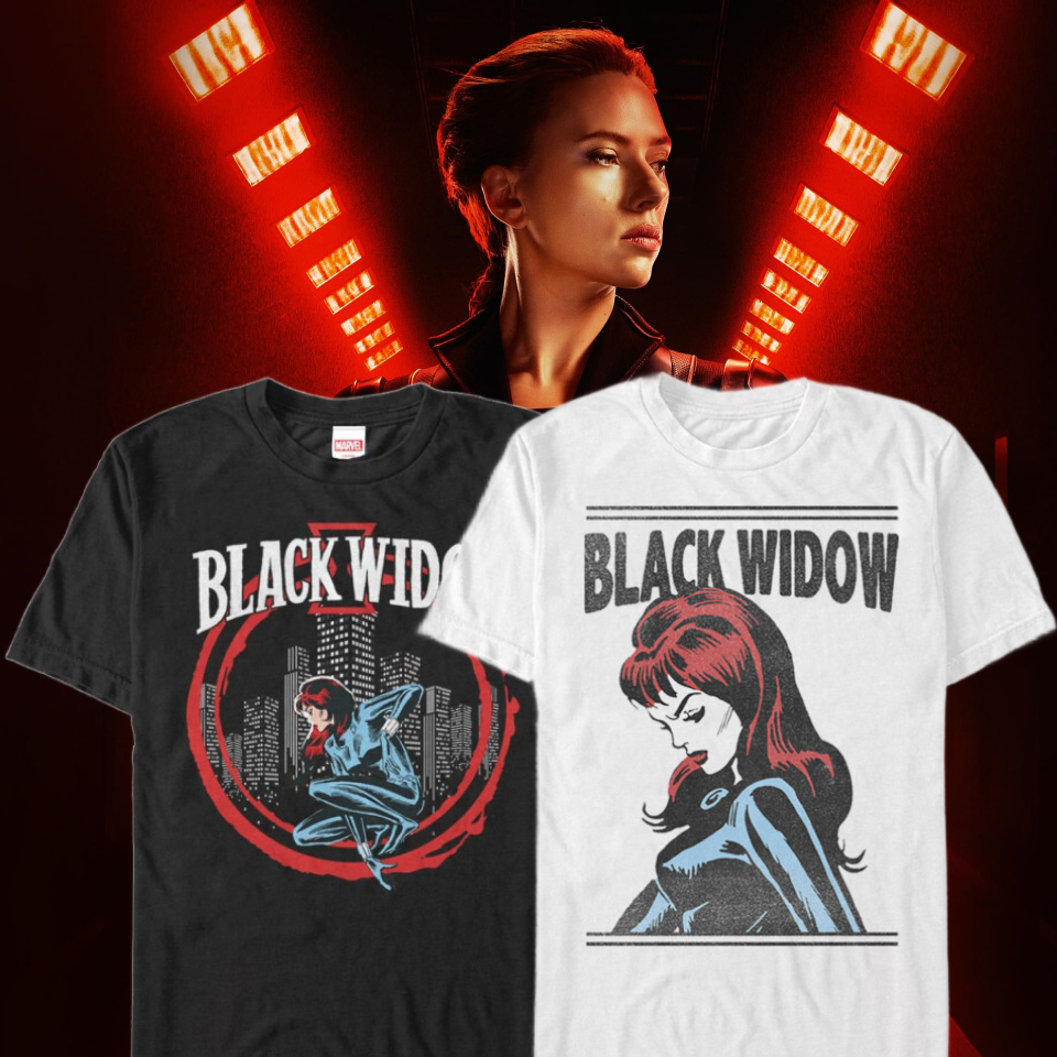 Officially Licensed Black Widow T-Shirt Marvel Superhero Tee Essential ...