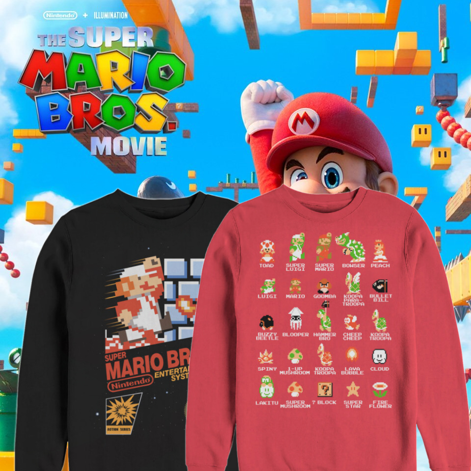 Officially Licensed Super Mario Bros Sweatshirt For Gamers And Fans ...