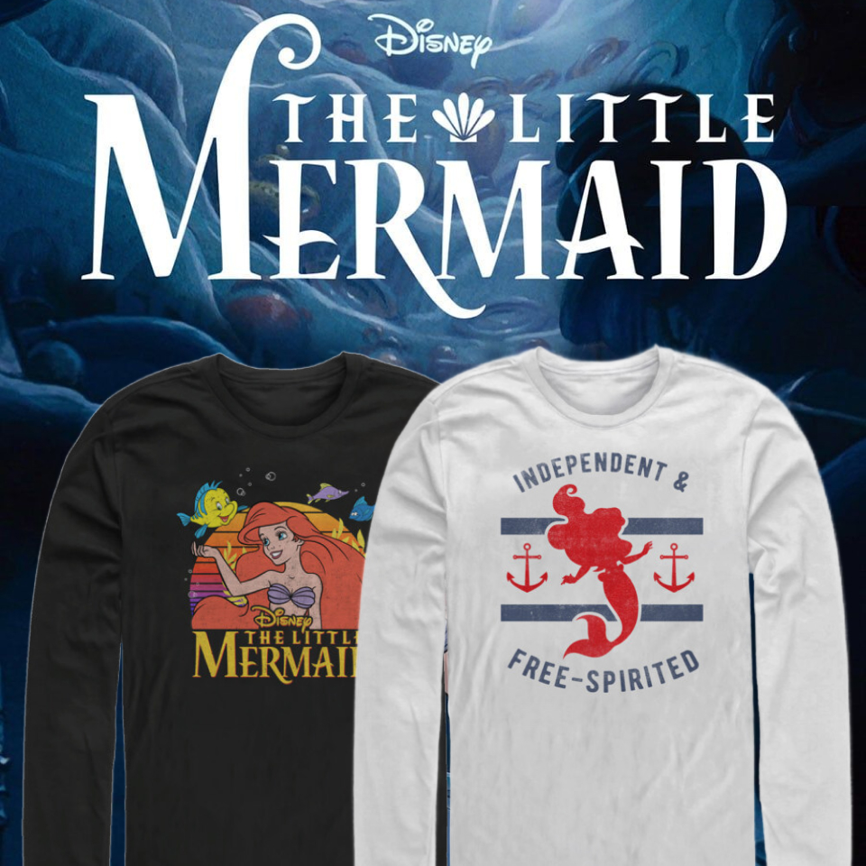 Officially Licensed The Little Mermaid Long Sleeve Merchandise Perfect ...