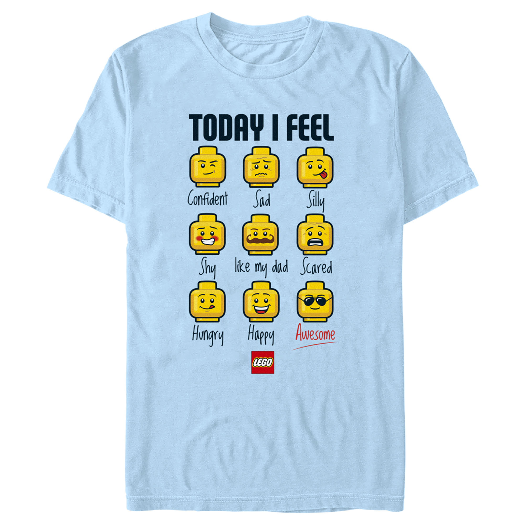 Men's LEGO Minifigure Head Emotions Adult T-Shirt