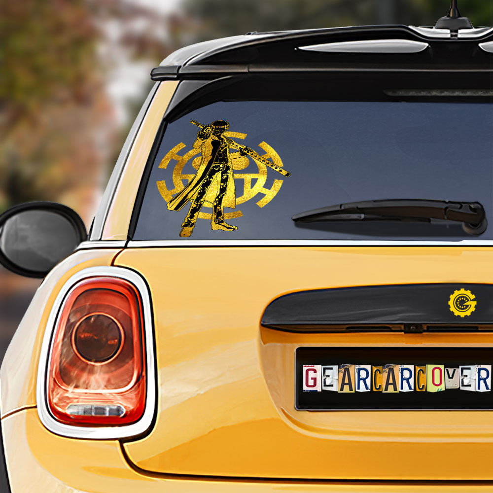Trafalgar Law Car Sticker Custom Gold Silhouette Style